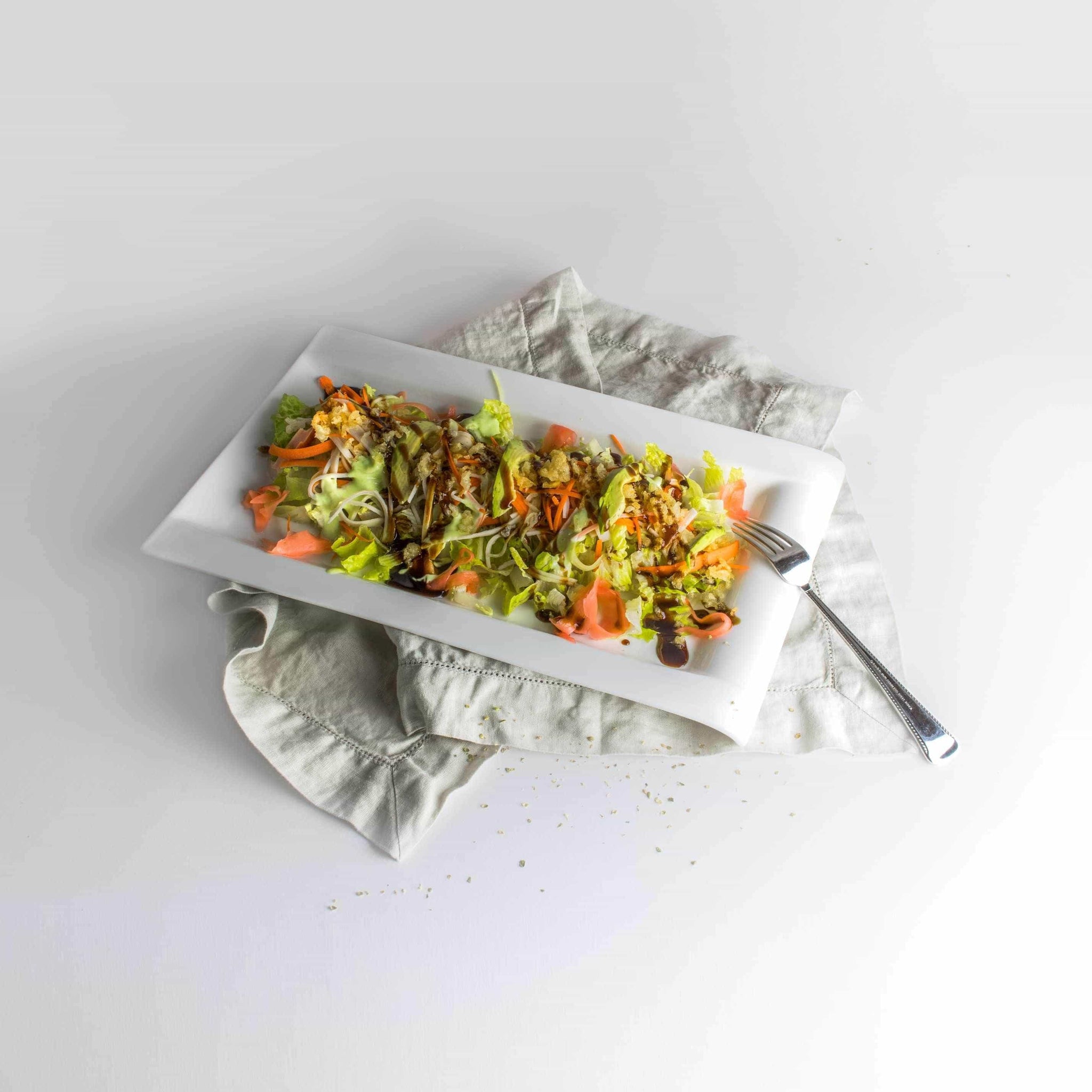 Rectangular White Porcelain Salad Plate-Set of 4 – little white dish