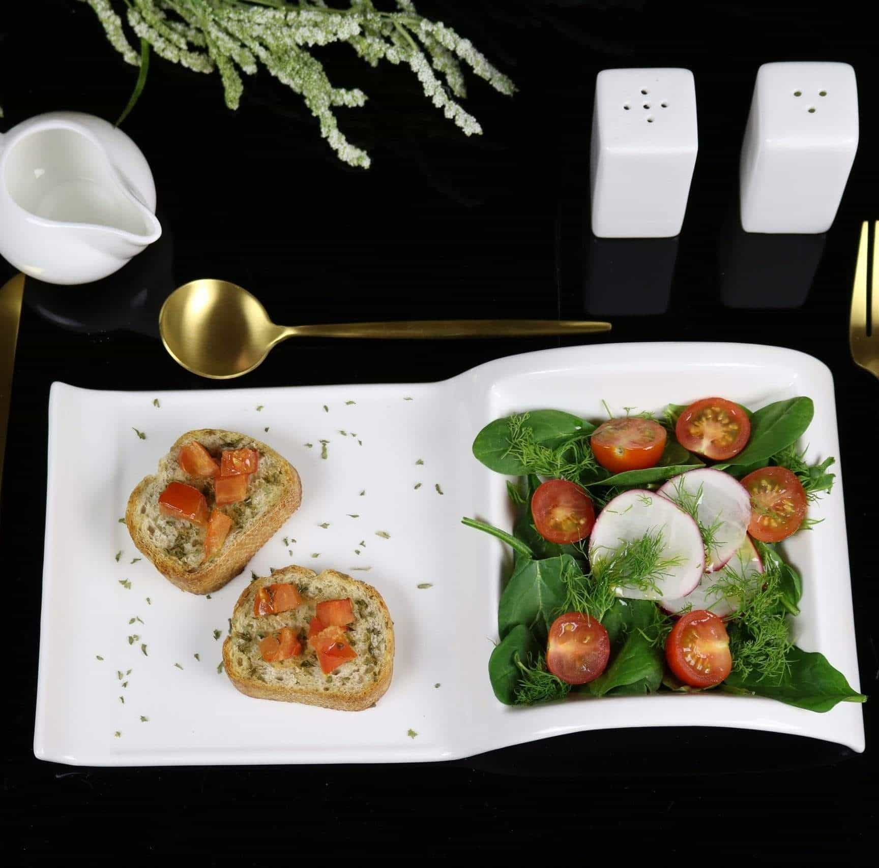 Sectional Salad Plate -Set of 4 – little white dish