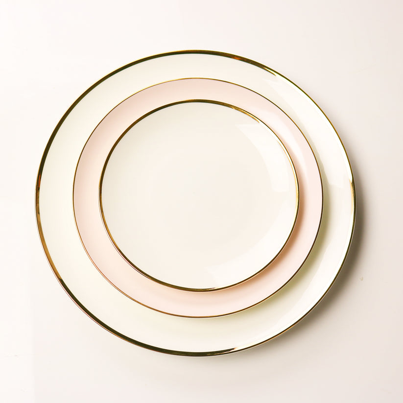 Narrow Gold Rim Bread and Butter Plate-Set of 4 – little white dish